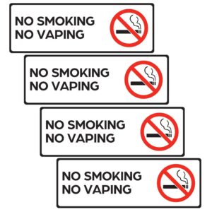 no smoking no vaping sign (4 stickers 7.3 in x 2.5 in) - no smoking sign - no smoking signs for business - no smoking signs for home - airbnb essentials for hosts - airbnb signs for hosts