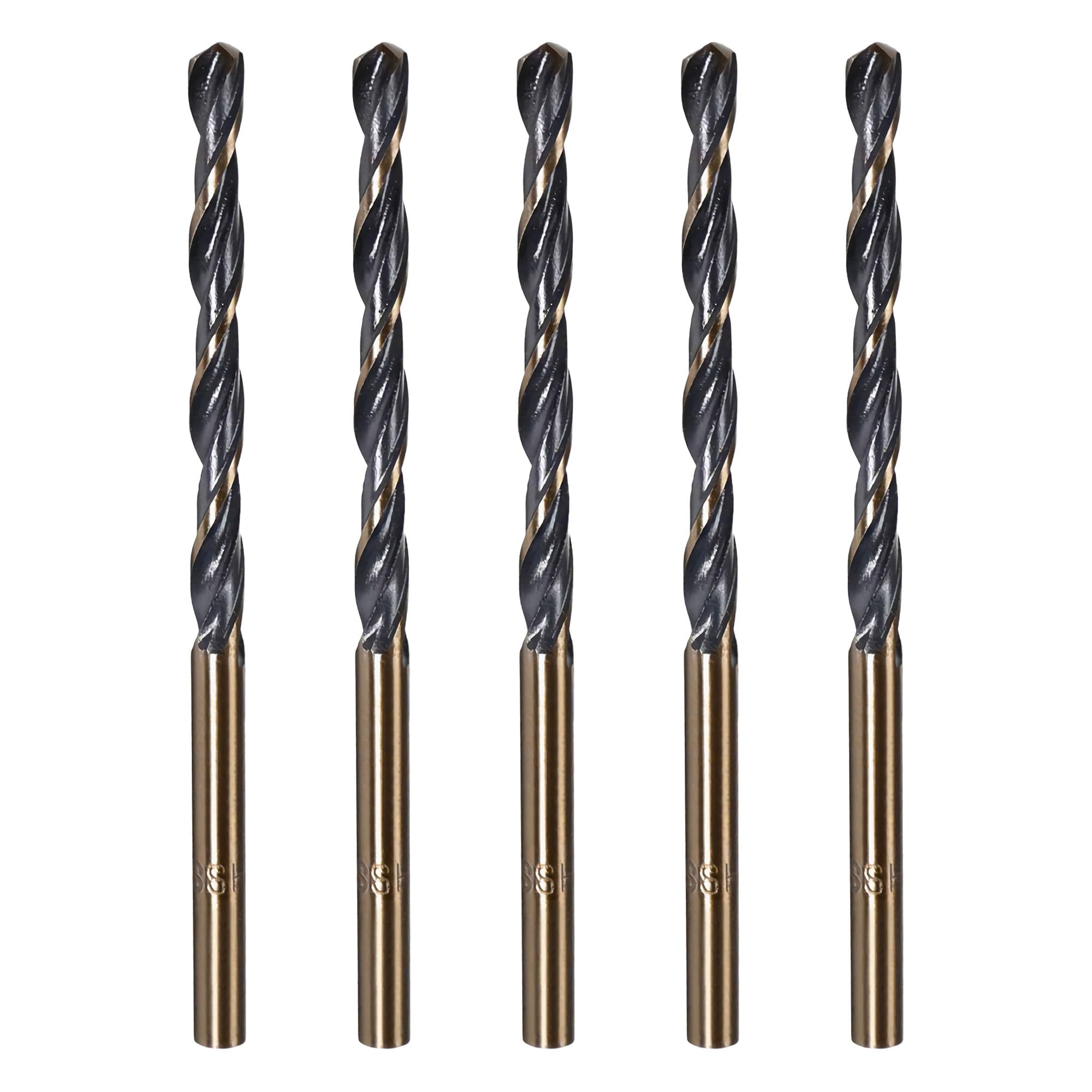 FOCMKEAS 5 PCS 1mm Twist Drill Bit High Speed Steel 4341 Straight Shank Gold and Black Coated Drilling Bits for Home Improvment DIY, Metal/Wood/Plastic