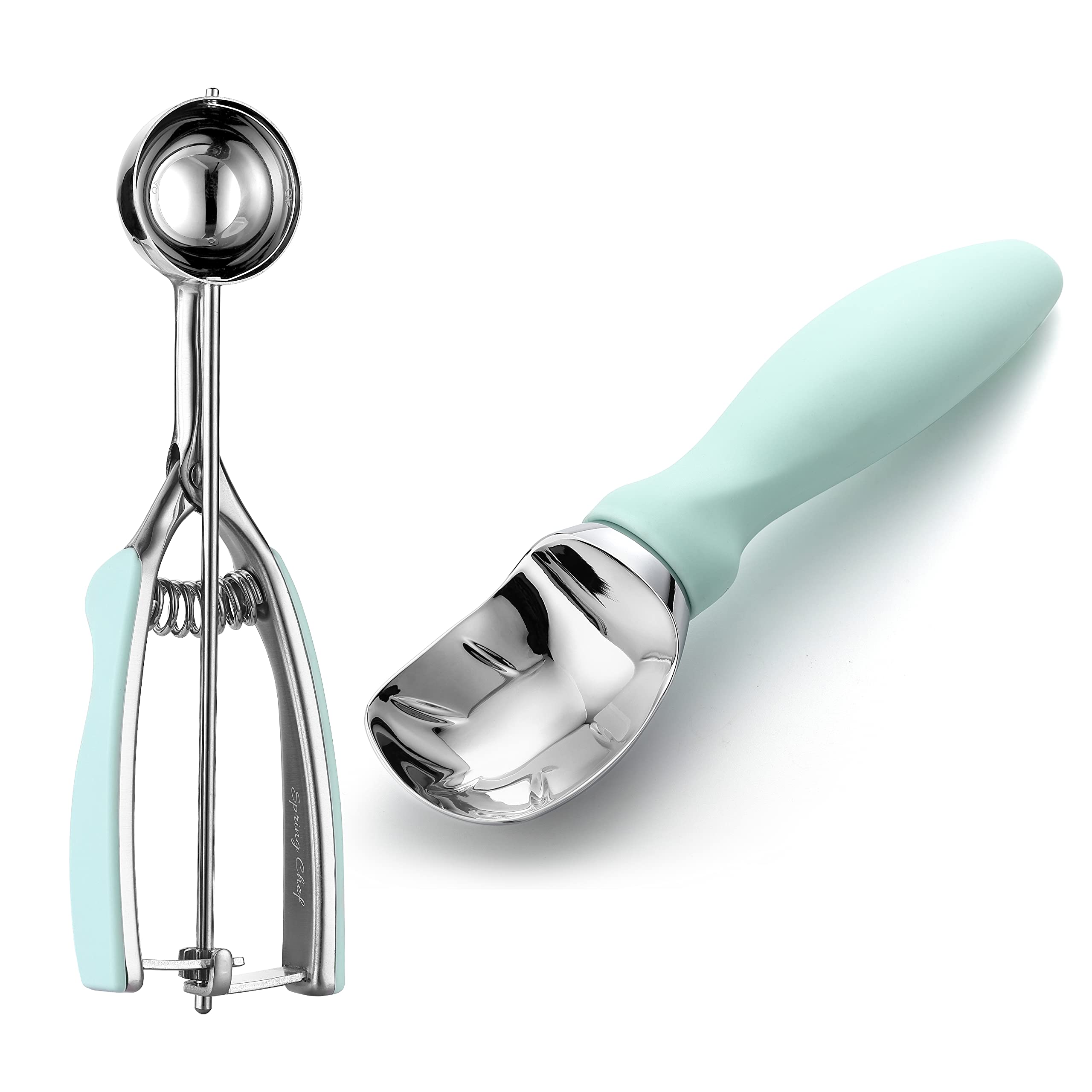 Spring Chef Ice Cream Scoop and Medium Cookie Scoop Bundle Bundle - Mint