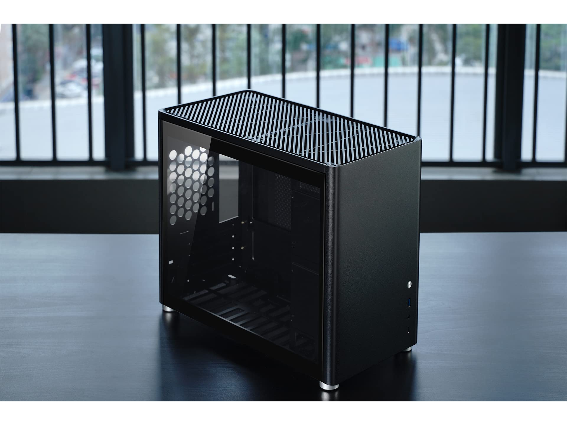 JONSBO D30 Black Mini Micro ATX Tower Computer Case, Aluminum Panel, Glass Side Windows,Simplicity MATX case,240 Liquid Cooling & 168mm Air Cooling, 355mm gpu Support,Black pc case