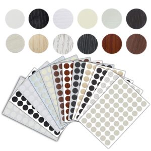 648 pcs 12 color self-adhesive screw hole stickers pvc screw covers caps plastic screw free sticker waterproof dustproof wood textured cover 21mm/0.83" dia for wooden furniture