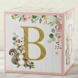 Kate Aspen Pink Woodland Baby Boxes with Letters for Baby Shower Decorations Photo Prop & Nursery Décor (Set of 4 Spells Baby)