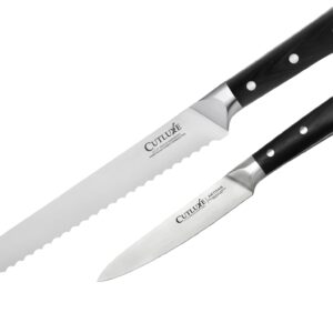 Cutluxe Bread Knife & Utility Knife Set– Forged High Carbon German Steel – Full Tang & Razor Sharp – Ergonomic Handle Design – Artisan Series