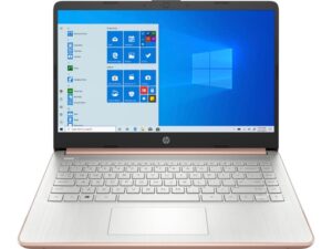 hp laptop 14-dq0012ds 14" intel celeron n4020 4 gb memory; 64 gb emmc storage windows 11 s pale rose gold (renewed)