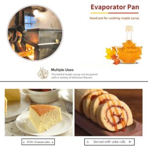 Marada Maple Syrup Evaporator Pan 304 Stainless Steel with One Valve Two Interfaces Kitchen Implements, Maple Syrup Boiling Pan Condensate Pan (24" L x 24" W x 10" H)