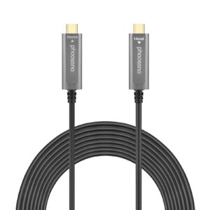 phoossno usb c to c fiber optical cable usb 3.1 type c cable 10gbps 50ft compatible with microsoft azure logitech camera aver &vaddio & barco clickshare touch screen kinect intel realsense