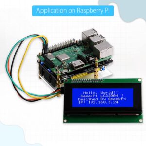 GeeekPi 4Pack IIC I2C TWI Serial LCD 2004 20x4 Display Module with I2C Interface Adapter Blue Backlight for Raspberry Pi Arduino STM32 DIY Maker Project Tinker Board Electrical IoT Internet of Things