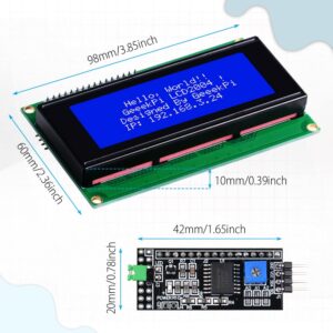 GeeekPi 4Pack IIC I2C TWI Serial LCD 2004 20x4 Display Module with I2C Interface Adapter Blue Backlight for Raspberry Pi Arduino STM32 DIY Maker Project Tinker Board Electrical IoT Internet of Things