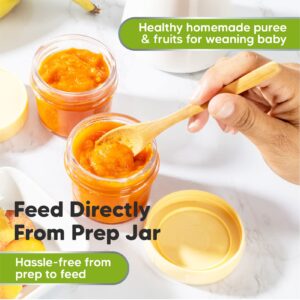 KeaBabies 6pk 4oz Glass Baby Food Containers - Leak-Proof, Microwavable Small Baby Glass Jars with Lids, Baby Food Storage Containers, Baby Snack Containers, BPA-Free Baby Food Jars (Nord)