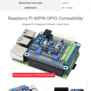 Waveshare HRB8825 Stepper Motor HAT Compatible with Raspberry Pi Drives Two Stepper Motors Up to 1/32 Microstepping