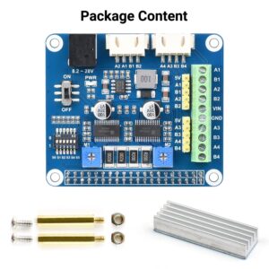 Waveshare HRB8825 Stepper Motor HAT Compatible with Raspberry Pi Drives Two Stepper Motors Up to 1/32 Microstepping