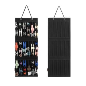 hanging hair claw clips holder for women, claw hair clips storage organizer for lady, hair banana barrettes and butterfly jaw clips display stand holder. (black)