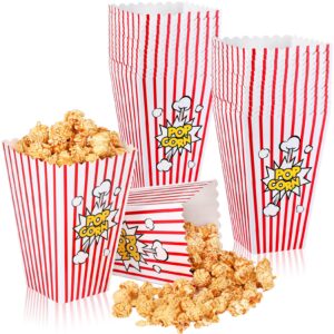 36 pieces popcorn boxes paper popcorn bucket popcorn bags popcorn bowl with red and white strips popcorn container popcorn holders for party popcorn machines movie theaters nostalgic night carnival