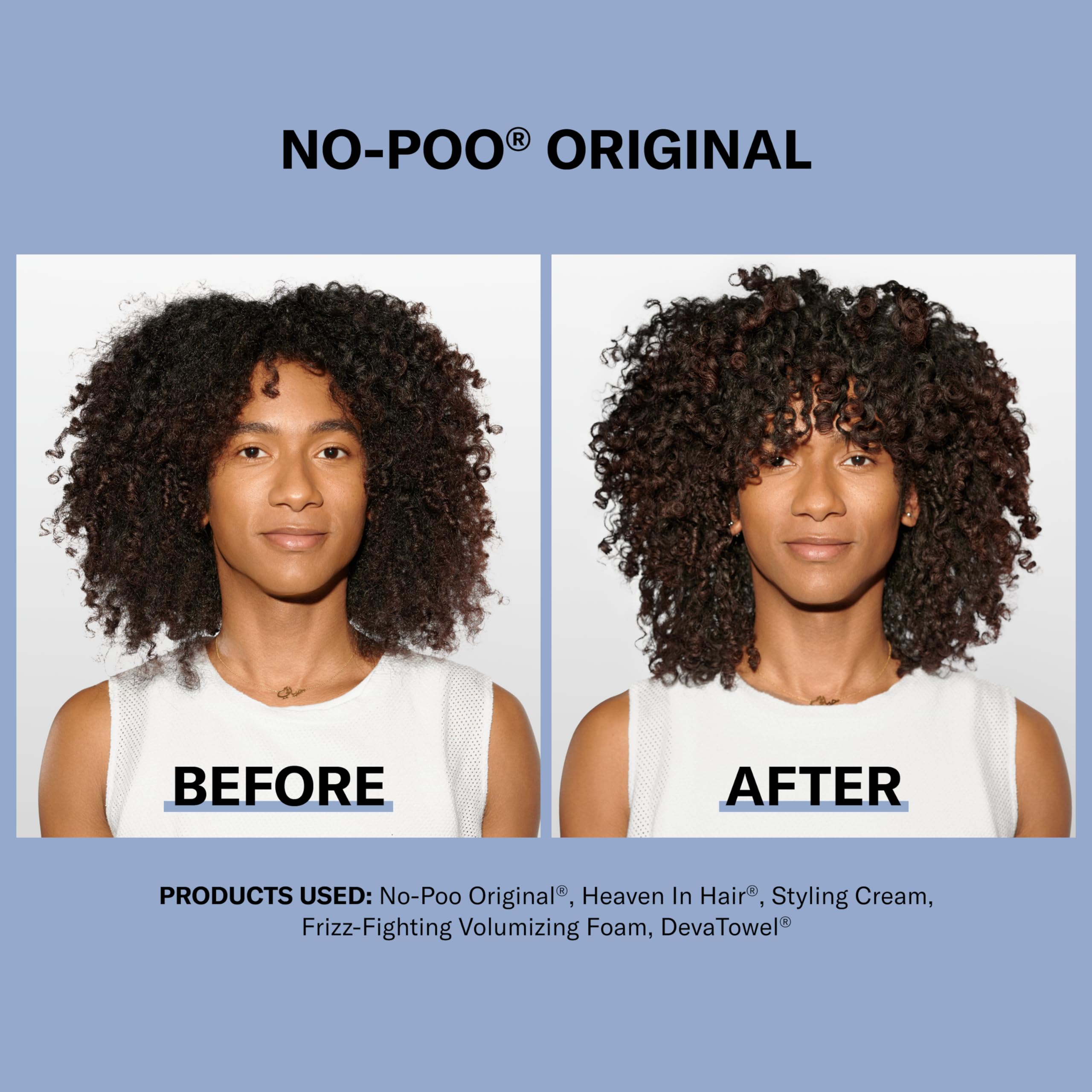 DevaCurl No-Poo Original Zero Lather Cleanser for Rich Moisture, Fragrance free and Hypoallergenic