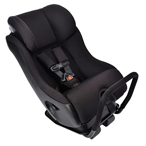 Clek Fllo Convertible Car Seat - Compact Design for 3-Across Seating, Extended Rear-Facing with Anti-Rebound Bar and Flame Retardant-Free (Railroad)