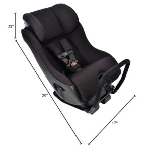 Clek Fllo Convertible Car Seat - Compact Design for 3-Across Seating, Extended Rear-Facing with Anti-Rebound Bar and Flame Retardant-Free (Railroad)