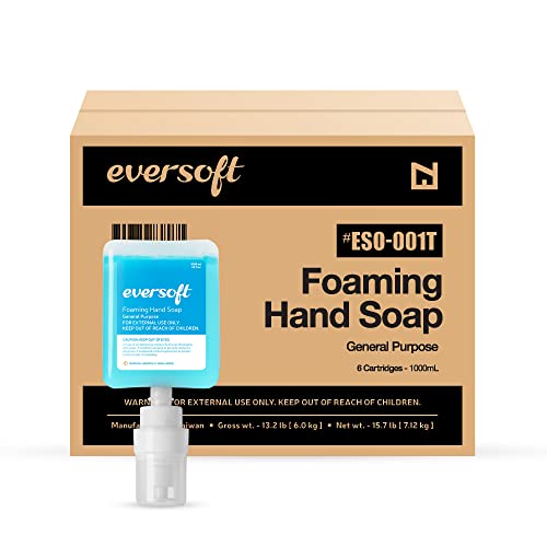 EZbrnd Eversoft General Puprose Foam Soap Refill Cartridge, 1000ml (33.8 oz) x 6 pk, ESO-001T