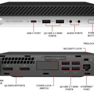 HP EliteDesk 800 G3 Mini Desktop PC High Performance Intel i5-6500 up to 3.60GHz 16GB 256GB NVMe SSD Built-in AX200 Wi-Fi 6 BT Wireless Keyboard and Mouse Win10 Pro (Renewed)