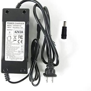 36V Lithium Battery Charger Output 42V 2A for 36V 10S Li-ion Batteries Pack DC 5.5 * 2.1mm Plug with a 5.5 * 2.5mm tip