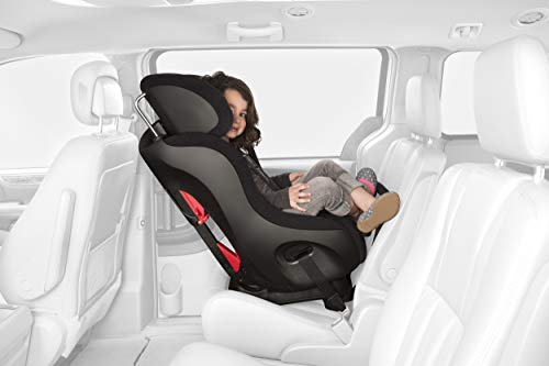 Clek Fllo Convertible Car Seat - Compact Design for 3-Across Seating, Extended Rear-Facing with Anti-Rebound Bar and Flame Retardant-Free (Railroad)