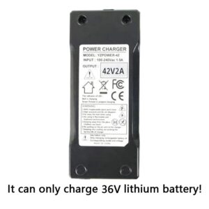 36V Lithium Battery Charger Output 42V 2A for 36V 10S Li-ion Batteries Pack DC 5.5 * 2.1mm Plug with a 5.5 * 2.5mm tip