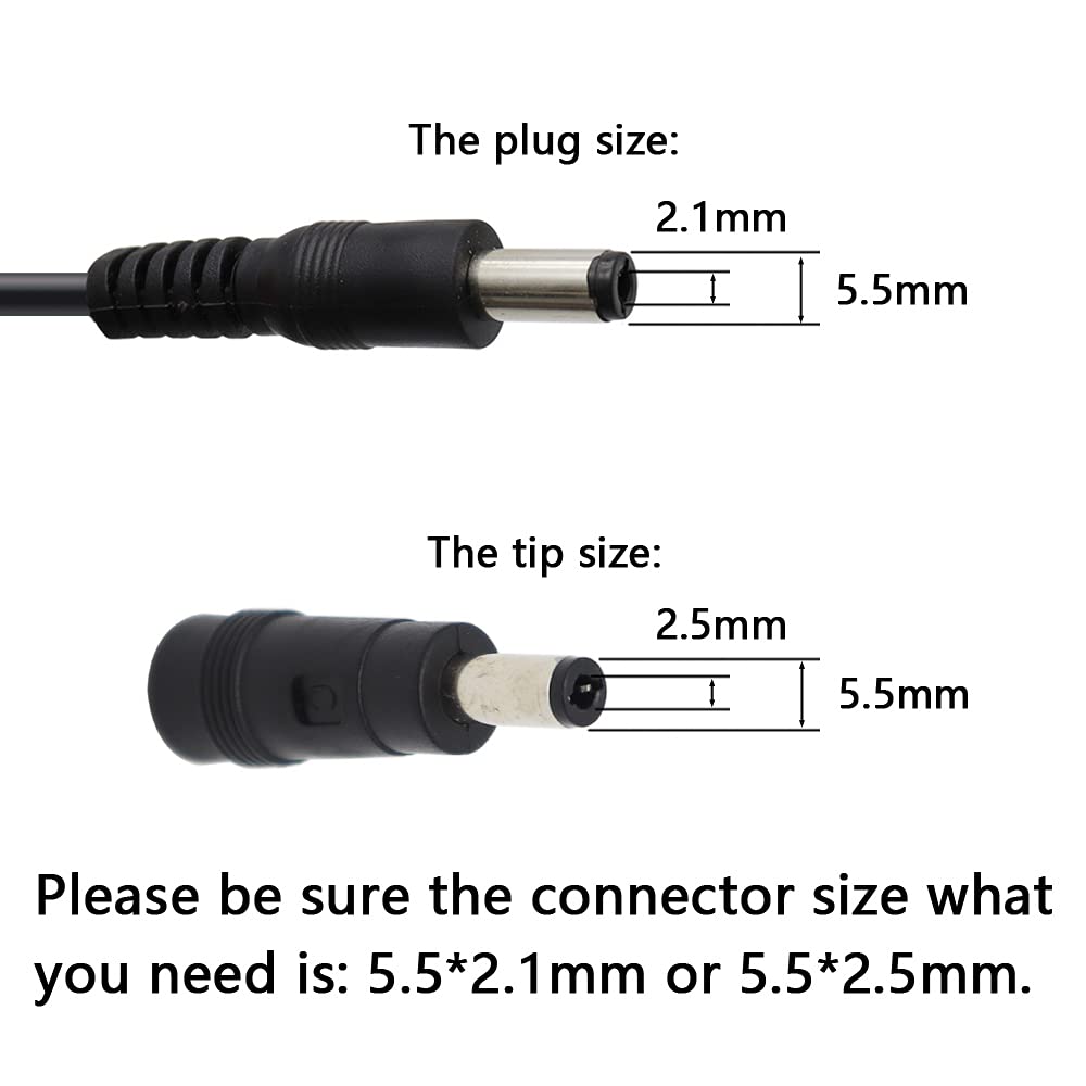 36V Lithium Battery Charger Output 42V 2A for 36V 10S Li-ion Batteries Pack DC 5.5 * 2.1mm Plug with a 5.5 * 2.5mm tip