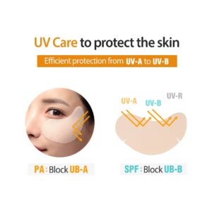 DASHU Daily Sunshield Golf Patch 5 Pairs | Korean Skin Care Cooling Gel Patches for Outdoors | Portable Collagen Patches for Face | Age Defying Sun Shield Peptide Patch | Easy Peel Off Facial Patches