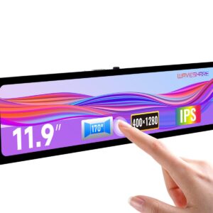 waveshare 11.9inch Capacitive Touch Display Compatible with Raspberry Pi 5/4B/3B/Zero/Zero W/Zero 2W/Pico/Pico W/Pico WH, 320×1480 Resolution IPS DSI Interface