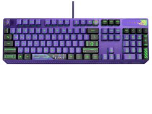 asus rog strix scope rx eva edition, 100% rgb gaming keyboard, red optical mechanical switches,ip57 water resistance,usb passthrough,wider ctrl ,stealth key, macro support,evangelion themed