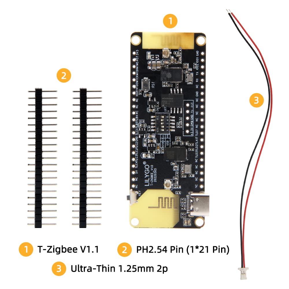 LILYGO T-Zigbee Dual MCU Development Board ESP32-C3 TLSR8258 Ultra Low Power IOT WiFi BLE Smart Control Module (T-Zigbee)