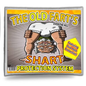 old farts over the hill diaper - shart protection system adult diaper gag gift, funny over-the-hill prank gift for men, disposable one size fits most osfm oth