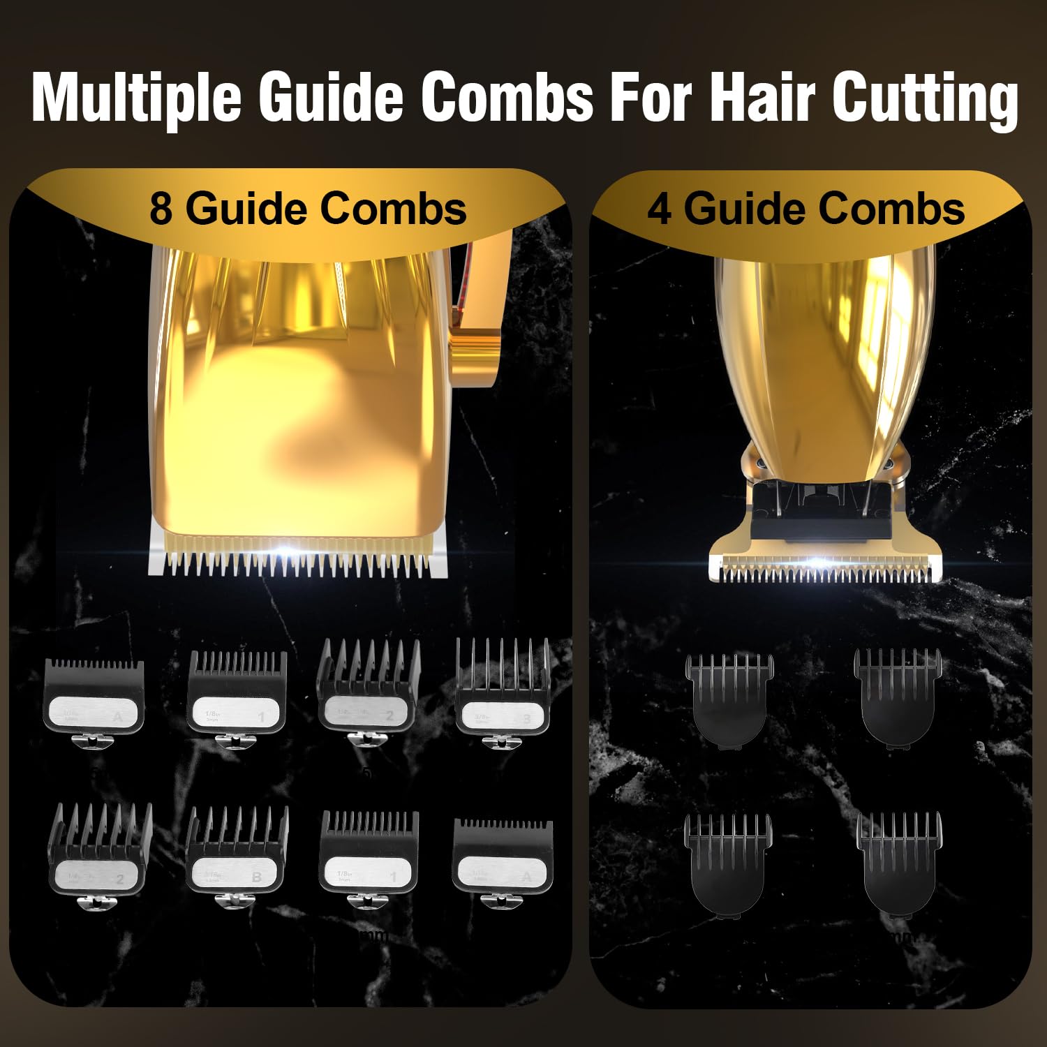 Dumite Cordless Hair Clippers for Men,Professional Hair Clippers Trimmer Kit,Barber Fading Clipper and Zero Gap T-Blade Trimmer Set with LED Display for Mens Gifts(Gold)