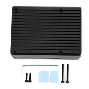 aluminum alloy protective shell set installation tool set, electronic components black for pi4, case motherboard parts, simple installation.