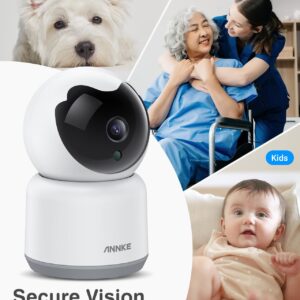 ANNKE Crater 2-2K WiFi Pan Tilt Smart Security Camera, Upgraded 3MP Baby/Pet Monitor, Indoor IP Camera 360-degree with Two-Way Audio, Human Motion Detection, Cloud & SD Card Storage, Works with Alexa