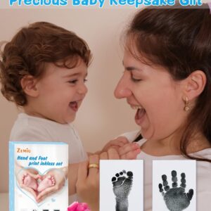 Zemiu Baby Handprint and Footprint XL Size Kit,2 Pcs Baby Handprint Ink Pads with Clean-Touch & 6 Imprint Cards Safe for Baby Keepsake,Pet Paw Print