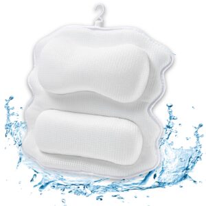 bathtub pillow bath pillows for tub neck and back support, luxury bath tub pillow for headrest, bathtub pillows for head and neck bath cushion shower pillow for bathtub with 6 strong suction cups