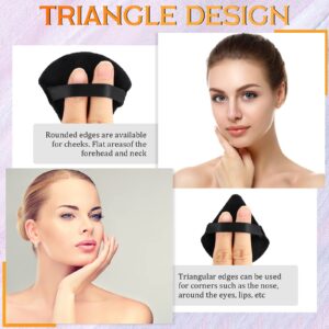 100 Pcs Powder Puff Face Soft Makeup Puff Triangle Powder Puffs for Loose Powder Mineral Powder Body Powder Velour Cosmetic Foundation Wet Dry Sponge Makeup Tools (Black)