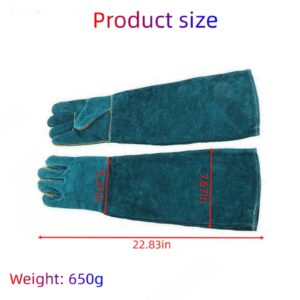 Elolicu 22 Inch Bite Proof Animal Handling Gloves, Welding Gloves Pets Anti Bite Scratch Protection Long Gloves Heat Resistant Bite Resistant Gloves for Dog Cat Snake Wild Animals BBQ Reptile Porter