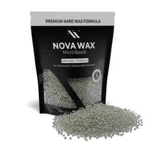 nova wax 1000g (2.2lb) hard waxing beads for painless hair removal, perfect for brazilian, bikini, face, legs, underarm, back, and chest - ideal for sensitive skin – original floral scented formula