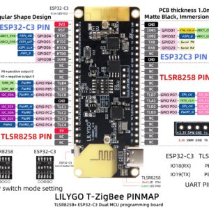 LILYGO T-Zigbee Dual MCU Development Board ESP32-C3 TLSR8258 Ultra Low Power IOT WiFi BLE Smart Control Module (T-Zigbee)