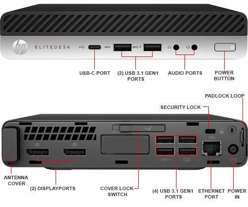 HP Micro PC Elitedesk 800 G3 Mini Computer Desktop Intel i5-6500T up to 3.10GHz 16GB 256GB NVMe SSD Built-in AX200 Wi-Fi 6 BT Wireless Keyboard and Mouse Win10 Pro (Renewed)