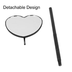 Lash Mirror, Detachable Heart Shape Eyelash Mirror with Knurled Handle, 45° Angle Design Hand Mirror, for Eyelash Extension, Lipstick and Mascara Applying, Eyeliner Drawing