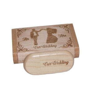 RomanDisk 64GB USB 3.0 Wood USB Flash Drive with Gift Box Wedding Favor Souvenir Gift for Guests, 64GB USB Thumb Pendrive with Box for Wedding Party Birthday Bridal Shower - Maple