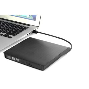 intendvision external cd dvd drive usb 3.0 portable fits for dvd-r dvd-rw dvd+r dvd+rw dvd-rom, dvd player, cd burner black for pc laptop computer mac os windows 11/10/8/7