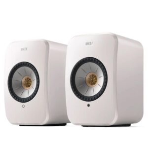 kef lsx ii wireless hifi speaker system (mineral white)