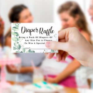 Diaper Raffle Tickets for Baby Shower Sign，Baby Shower Invitations with Diaper Raffle Cards - Baby gender neutral tickets(One 8×11 Sign with 50 Raffle Tickets) - BIG007