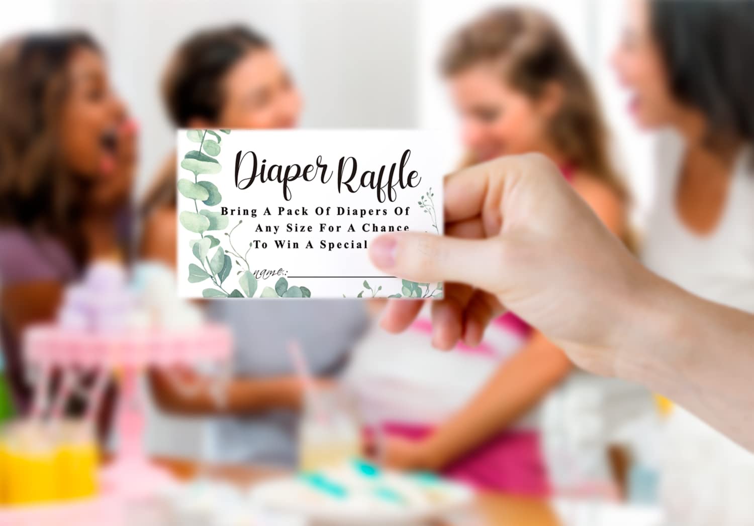 Diaper Raffle Tickets for Baby Shower Sign，Baby Shower Invitations with Diaper Raffle Cards - Baby gender neutral tickets(One 8×11 Sign with 50 Raffle Tickets) - BIG007