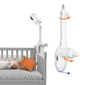 baby monitor mount for eufy space view/eufy space view s/eufy space view pro - 360° adjustable, stable and durable baby camera holer, especially for baby cot