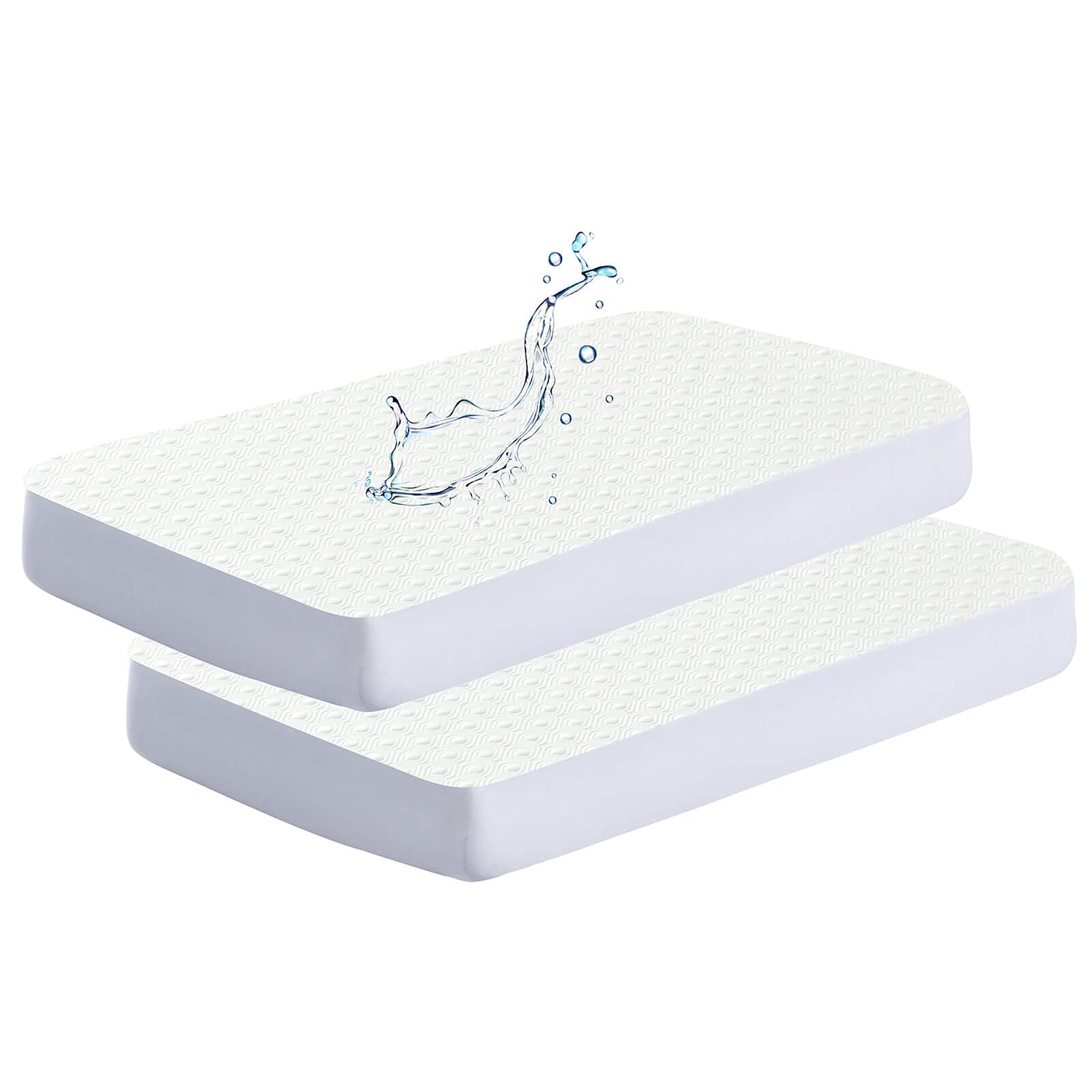 2 Pack Bamboo Viscose Waterproof Crib Mattress Protector Pad 52x28 for Baby Toddler Bed Soft Breathable Matressprotector Fitted Crib Matress Cover