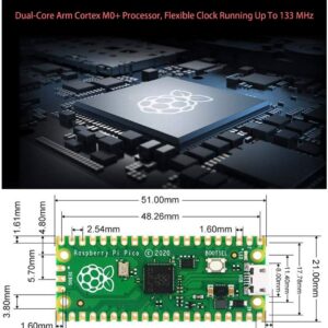 Raspberry Pi Pico Microcontroller Board, RP2040 Dual-core Arm Cortex M0+ Processor, Flexible Single Board Computer, Flagship Versatile Board by Raspberry Pi （1 Pack）